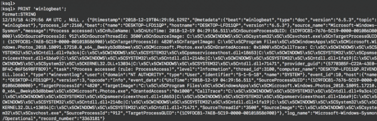 Sysmon Security Event Processing in Real Time with KSQL and HELK | Confluent