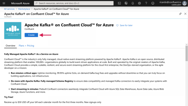 Apache Kafka as a Service with Confluent Cloud on Azure Marketplace